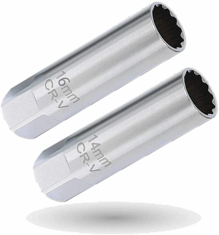 Mufash T型ハンドル&amp;プラグソケットセット (3点組) 16mm &amp; 21mm ユニバーサル式 プラグレンチ レンチ 自動車用 スパークプラグ プラグ ソケット 車 整備 セット 360°任意の回転