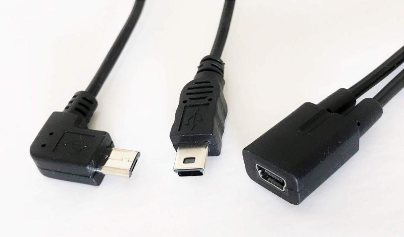 Access < 30cm > ミニUSB2股 延長ケーブル (オス1 ミニUSB オス2 マイクロUSB L型) ミニUSB 充電 データ転送 Mini06Lオス1 ミニUSB オス2 マイクロUSB L型 メスミニUSB の...