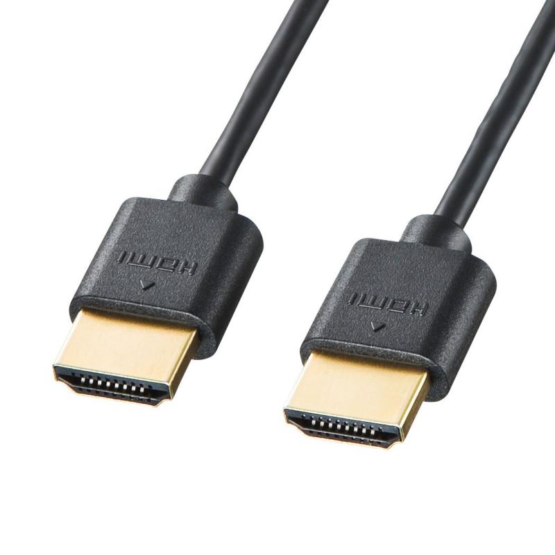 サンワサプライ イーサネット対応ハイスピードHDMIケーブル 極細ケーブル ブラック
