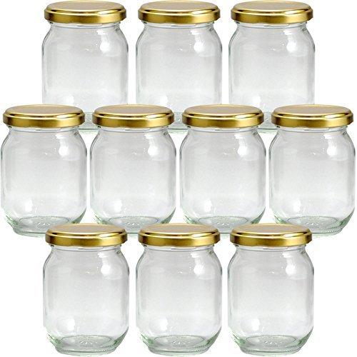 ジャム瓶 TF-200 200ml -10本セット- （金58RTS-D）入数：10本内容量：OF 200ml ／ サイズ：胴径64mm/全長（キャップ除く）89.5mmキャップ：58ツイストCAP(金)生産国：日本上記商品は洗浄、滅菌はい...