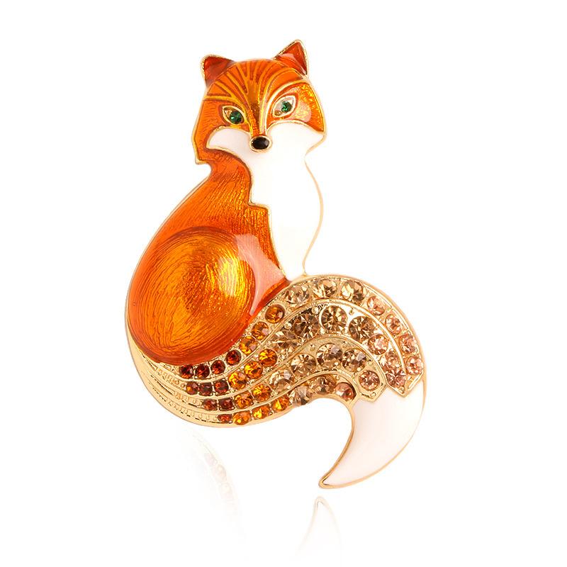 ・カテゴリ: ブローチ・素材: 亜鉛合金・: 狐・形状: 動物・装飾: ラインストーン・カラー展開: ブルー、赤、紫、オレンジ、シャンパン、ブラック・機能: 装飾、固定・スタイル: レトロ・対象: 男女共通