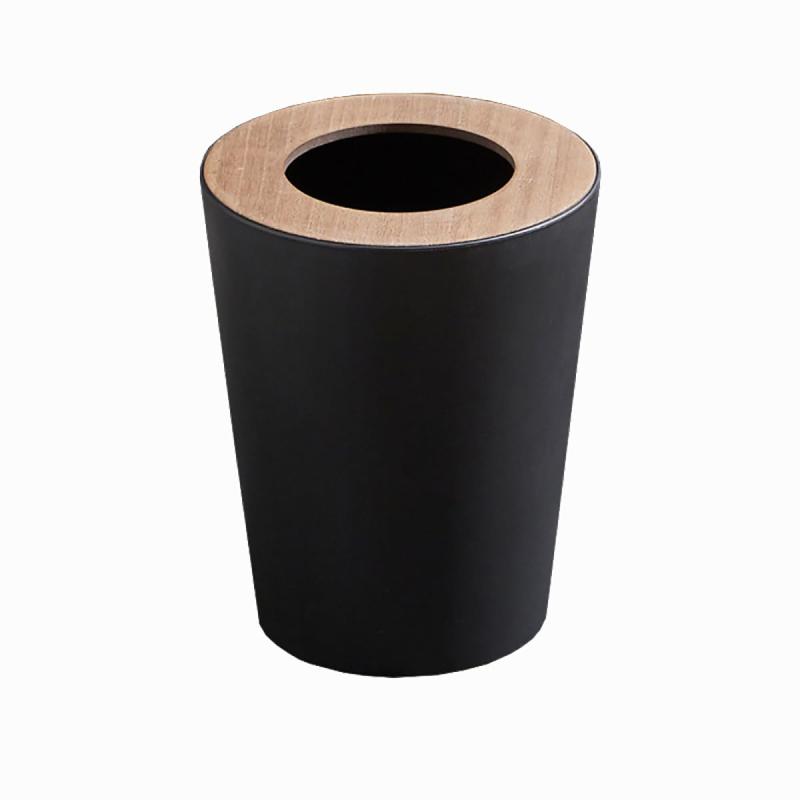 ゴミ箱 木製のフタ ごみ箱 シングル且つおしゃれ ごみばこ バスルーム用/寝室用/キチン用/オフィス用 丸型サイズ：20.8x20.8x26cm 素材：PP+木製のタフ　木のぬくもり感じるナチュラルな風合いを持つごみ箱です。シンプル且つスタ...