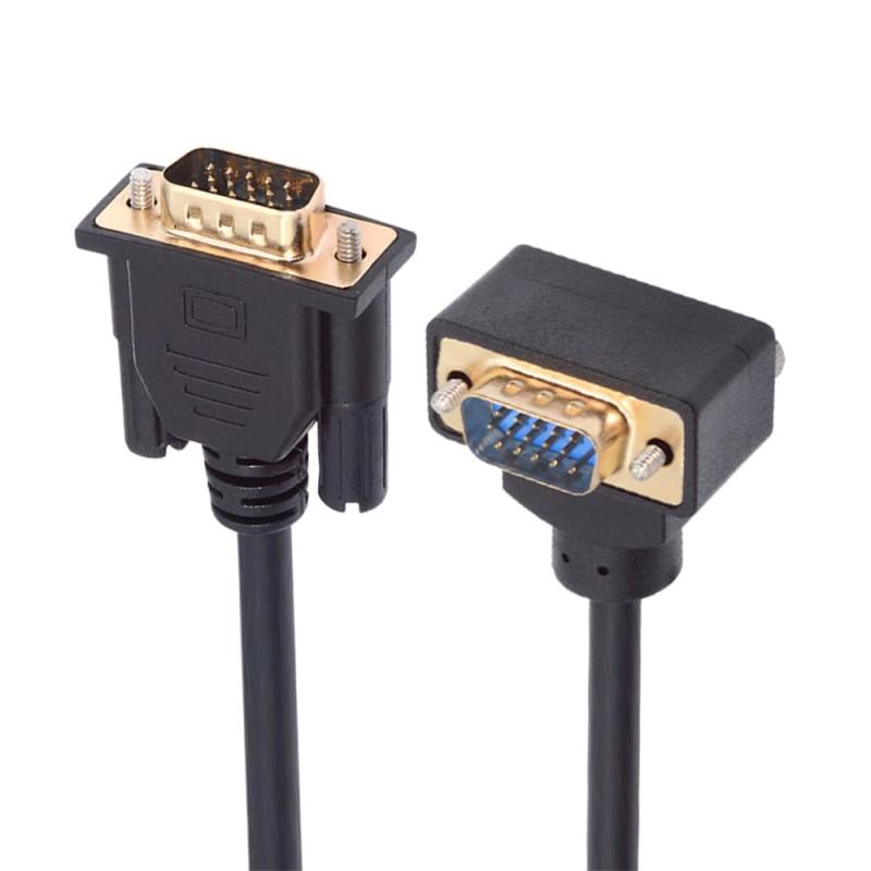 NFHK 90 度角度 VGA RGB 男性ストレート男性延長ケーブル 3COAX+6C モニター プロジェクター コンピューター用