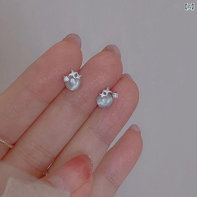 ・カテゴリ: 耳飾り・スタイル: コンフォート、ラグジュアリー・主な素材: 混合素材・モチーフ: ジオメトリック・: キャッツアイ、ラインストーン・仕様: スタッドイヤリング・カラー展開: シルバー、ゴールド・対象: レディース