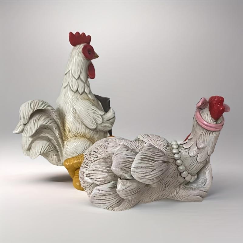 ・カテゴリ: 樹脂工芸品・主な素材: 合成樹脂・カラー展開: 躺姿母鸡、坐姿公鸡・スタイル: 欧式