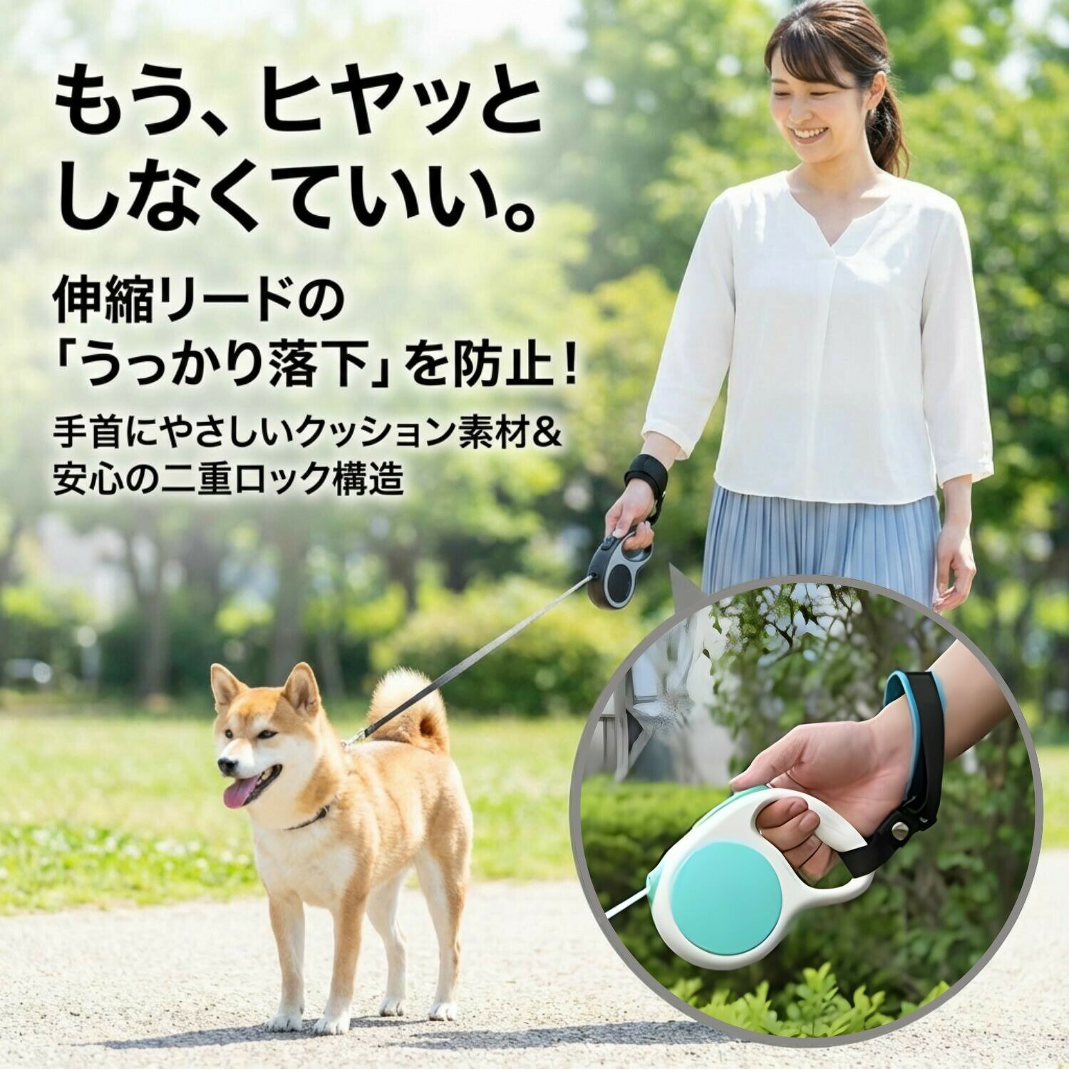 愛犬の命を守る、「伸縮リード専用」落下防止ストラップお散歩中の「ヒヤッと」した経験、ありませんかその一瞬の手放しが、取り返しのつかない事故に繋がります。伸縮リードは便利ですが、持ち手が滑りやすく、一度落とすと勢いよく巻き戻り、大きな音で愛犬...
