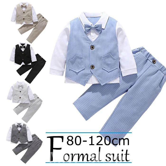商品名コード 123-formal122 説明 カッコ可愛いキッズフォーマル 紳士風フォーマルスーツ！！ 材質 ポリエステル　綿 サイズ&amp;仕様 80-90-100-110CM カラー ブラック、カーキ、ホワイト、グレー、ブルー セッ...