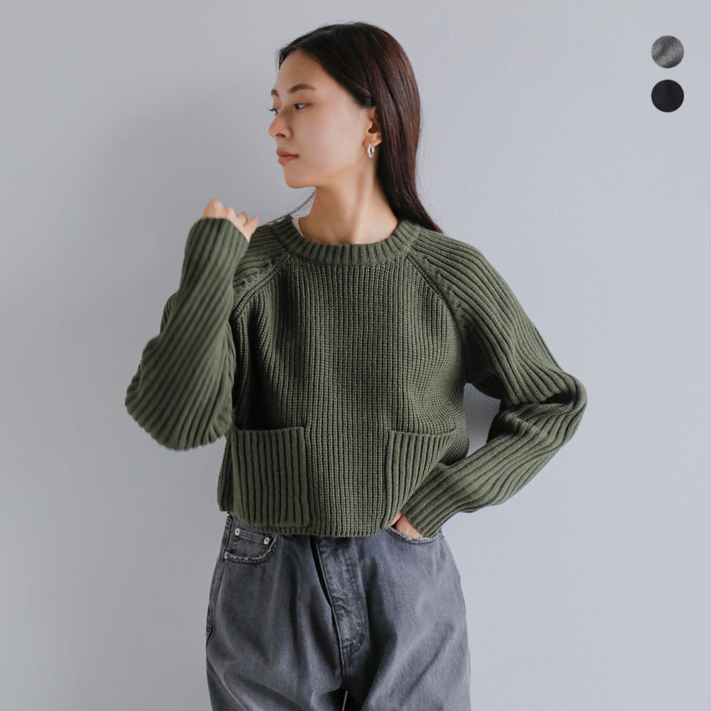 メーカー希望小売価格はメーカー商品タグに基づいて掲載していますクロップド丈がつくる、絶妙なスタイルアップニット Hella(ヘラ)クロップドリブ編みニットプルオーバー “CROPPED KNIT PULLOVER” h253-93 立体感の...