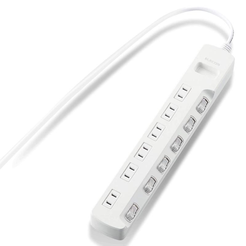 エレコム 電源タップ 個別スイッチ 省エネ スイングプラグ 6個口 2m ホワイト T-E5A-2620WH接続機器ごとにON/OFFでき、待機電力を個別に節約できる個別スイッチが付いた省エネタップです。接続機器ごとにON/OFFでき、待機...