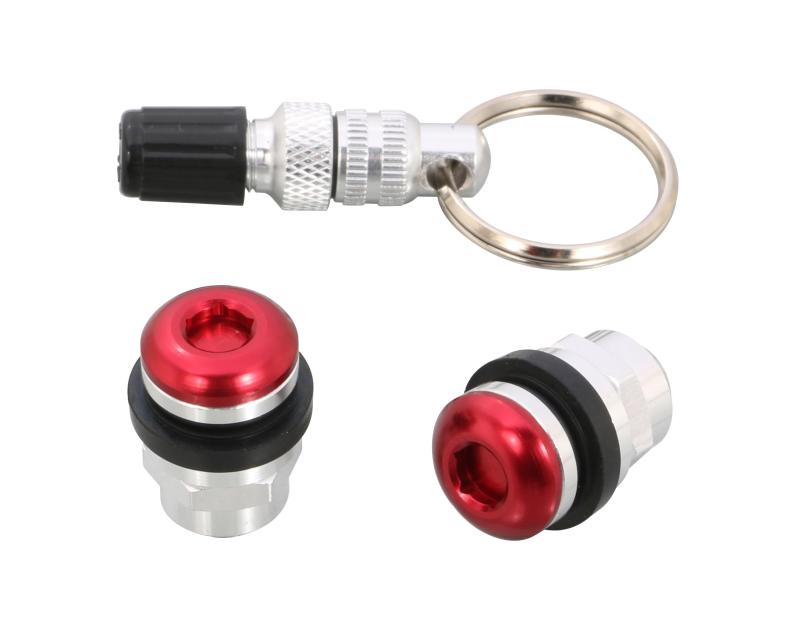 キタコ(KITACO) インビジブルエアバルブセット タイプ2 (レッド) K・CON Pro チューブレスホイール用 0901-509-00220汎用(ノーマルチューブレスホイール等に適合)社外品ホイール(マルケジーニ、ゲイルスピード等)...