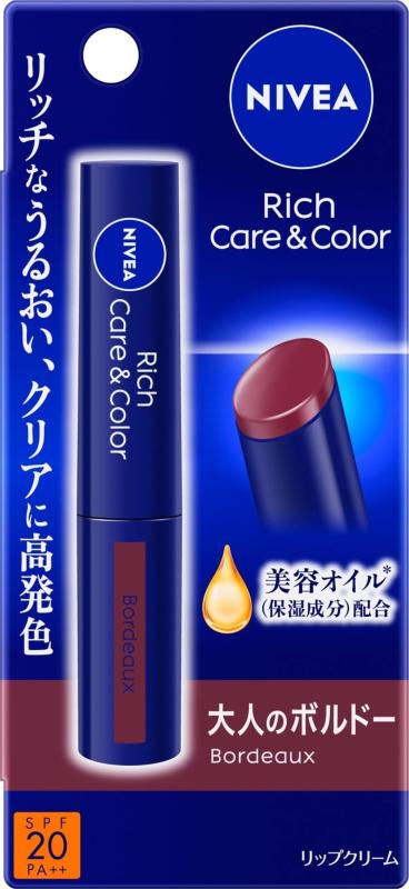 NIVEA ニベア リッチケア&amp;カラーリップ ボルドー内容量:2g複数店舗にて販売をしておりますため、在庫データの更新が間に合わず、欠品にも関わらず、注文ができる場合がございます。その際は、キャンセルにて対応を取らせていただきます。...