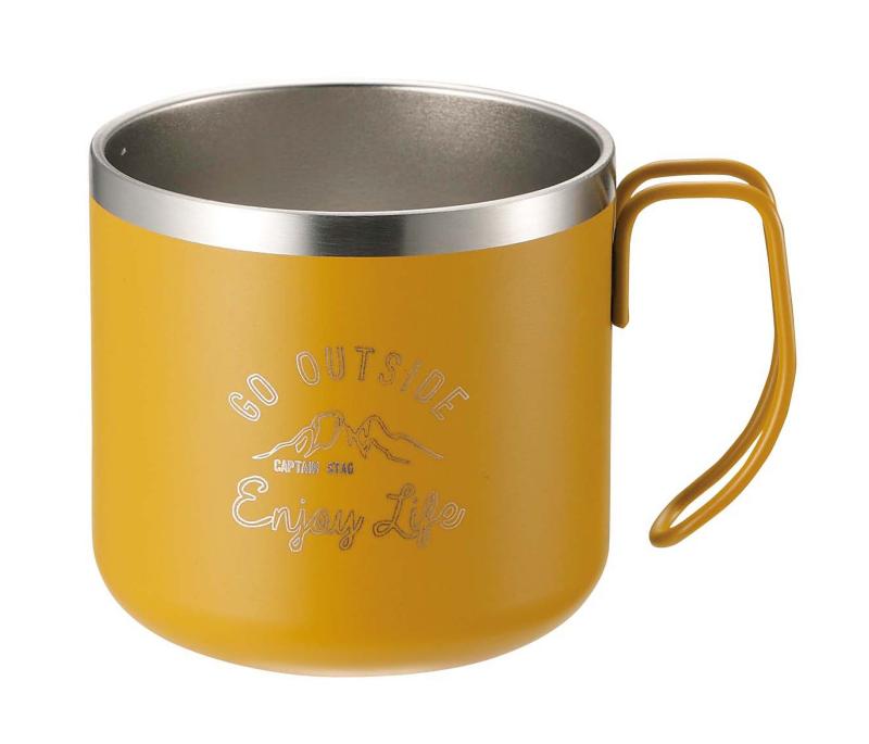 キャプテンスタッグ(CAPTAIN STAG) マグカップ コップ ダブルステンレス 真空断熱 保温・保冷 350ml イエロー モンテ UE-3434サイズ(約):120×87×高さ82mm実容量:0.35L保温効力:42度以上(1時間)...