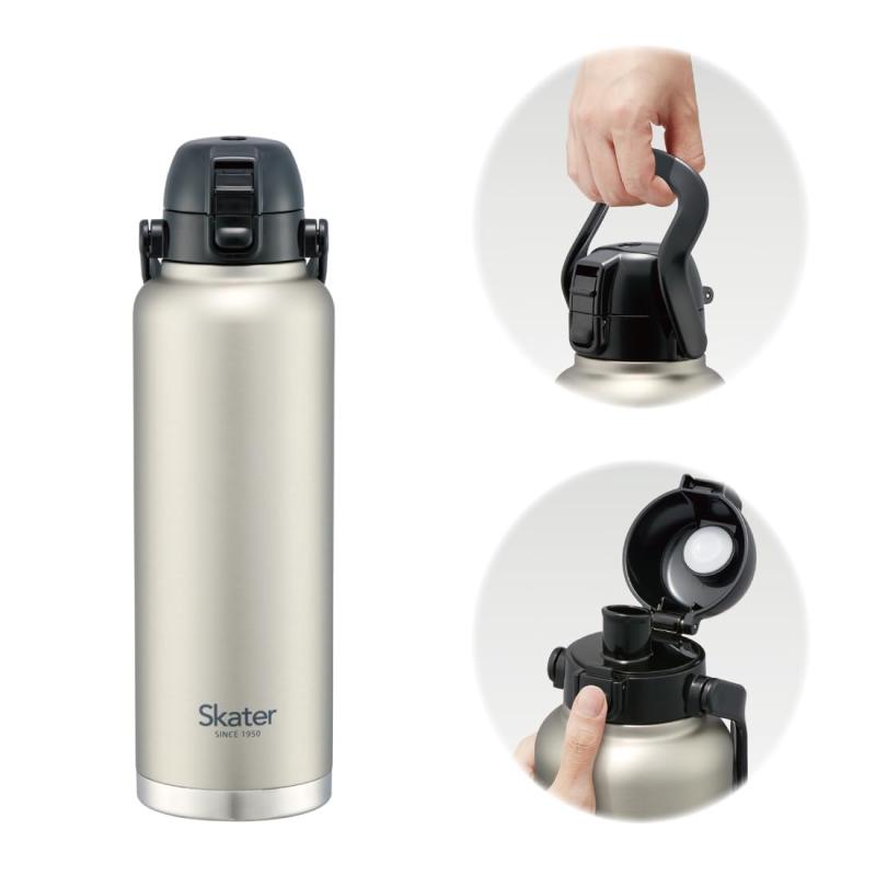 スケーター(Skater) ハンドル付 ダイレクトボトル 1500ml 水筒 マグボトル シルバー STD15H-A容量：1500ml / サイズ：直径95×高さ325mm / 原産国:中国真空二重構造で冷たさキープ、氷が入れやすい広口タイ...