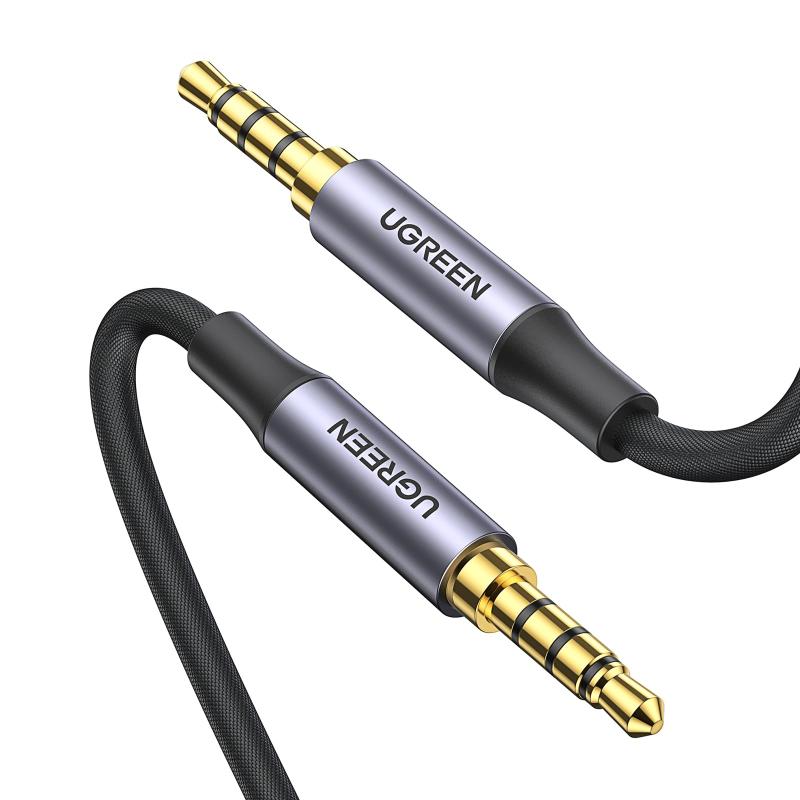 UGREEN 3.5mm TRRS ステレオミニジャック 4極 AUX ケーブル オスオス オーディオケーブル 高耐久性ナイロン編み ホームステレオ/ヘッドホン/スピーカー/音響/車/iPhone/iPad/iPod/PCなどに対応 (5m...