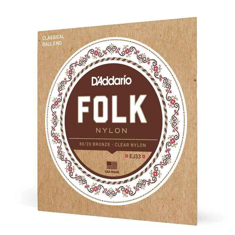 D'Addario ダダリオ ボールエンドナイロン弦 Folk Nylon EJ33 80/20 Bronze/Clear Nylon Trebles FolkNylon複数店舗にて販売をしておりますため、在庫データの更新が間に合わず、欠品...