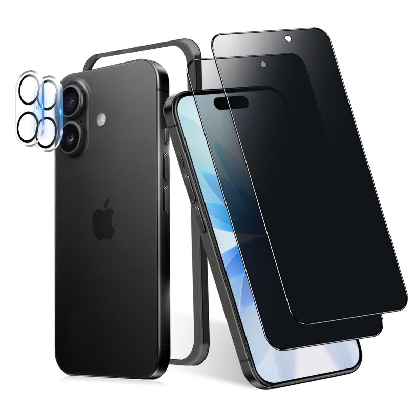 MINIKA 180度 覗き見防止フィルム iPhone 17 用の ガラスフィルム 覗き見防止 いPhone 17 保護フィルム のぞき見防止 アイフォン17 フィルム 覗き見 プライバシー保護 左右 見えない 横から見えない 【専用設計...