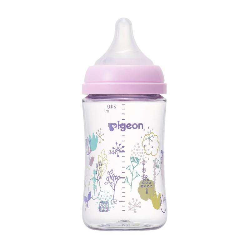 PIGEON ピジョン 母乳実感 哺乳びん 240ml 3ヵ月頃~ 軽くて割れにくいプラスチック製 flower garden ガラスの様なプレミアムな透明度(T-Ester)ガラスのような透明感の新プラスチック素材3カ月から。母乳実感乳首...