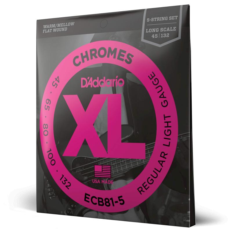 D'Addario ダダリオ ベース弦 フラットワウンド Long Scale 5弦 .045-.132 ECB81-5 [.045 .065 .080 .100 .132] XL Chromes Flat Wound複数店舗にて販売をして...