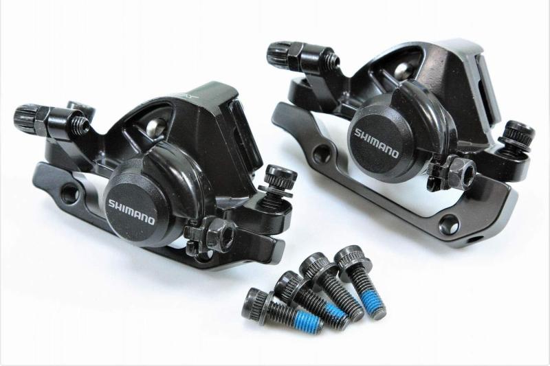 シマノ SHIMANO TOURNEY TX 軽量 高性能 ワイヤ式 ディスクブレーキ BR-TX805 ローター無 前後セット ブラック EBRTX805FPRL・セット内容:　1．キャリパー本体×2　重量：472g（実測、ペアアダプター...
