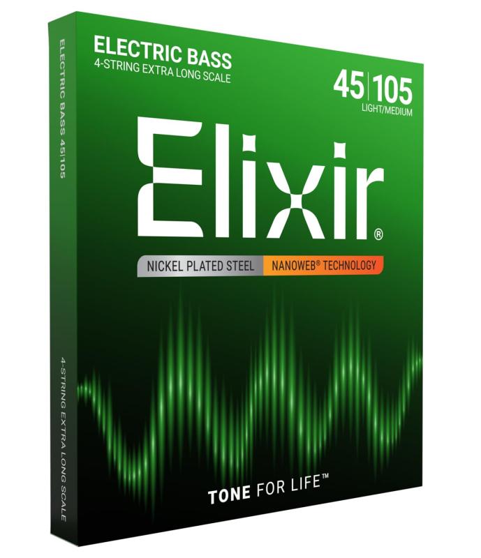 ELIXIR(エリクサー) Elixirベース弦 NANOWEB ニッケル EX-Long Scale Light/Medium .045-.105 #14087 ゲージ　045-105　エクストラロングスケール用複数店舗にて販売をしており...