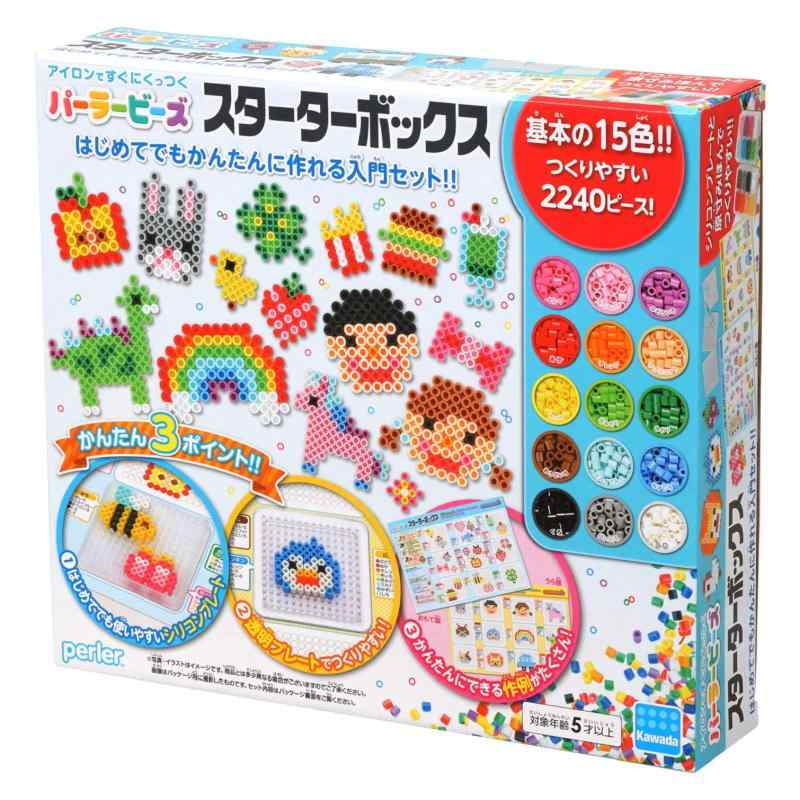 カワダ(Kawada) パーラービーズ スターターボックス 80-53451アイロンですぐにくっつくパーラービーズです。対象年齢:5才以上初心者にも使いやすいシリコンプレートは、指でも簡単に使えます。しっかりはまるのでひっくり返してもビーズ...