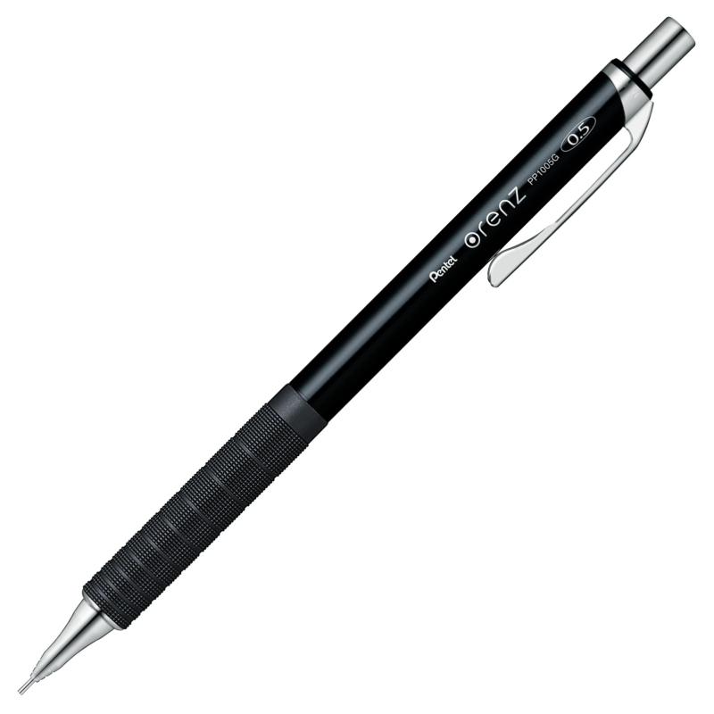 ぺんてる シャープペン オレンズメタルグリップ05 XPP1005G2-A ブラック【特長】ローレット部分がリニューアル 折れないシャープペンシル「オレンズ」【芯径】0.5【本体色】ブラック【1本あたりサイズ/重さ】幅 13 ×奥行10mm...