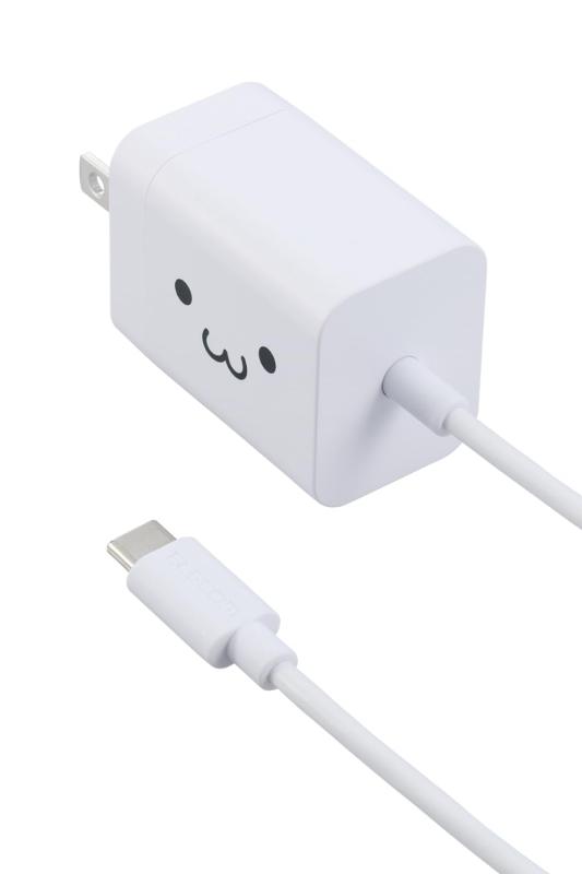エレコム 充電器 Type-C USB-C 20W USB PD対応 ケーブル一体型 1.5m PSE認証品 GaN採用 折りたたみ式プラグ しろちゃん 【 iPhone16 15 等対応】 EC-AC6920WFUSB Power Del...