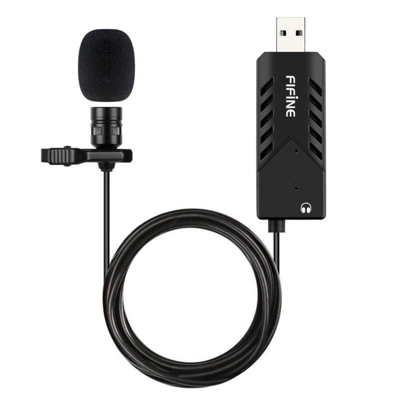 FIFINE USBピンマイク ミニクリップマイク コンデンサーマイク 単一指向性 イヤホン端子付き 音声モニタリング可能 PC用マイク ネット通話 ゲーム実況 ライブ配信 録音 在宅勤務 会議用 Windows/【音声モニタリング機能】マ...