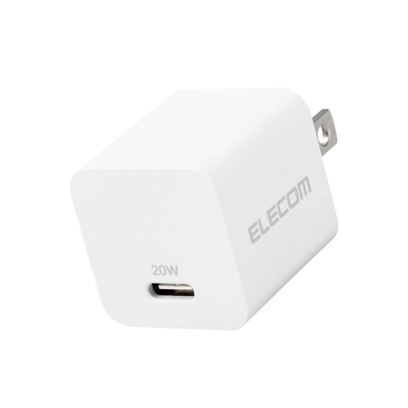 エレコム USB 充電器 PD対応 20W Type-C ×1ポート 小型 軽量 iPhone iPad スマートフォン Android 各種対応 PSE認証商品 ホワイト MPA-ACCP28WHUSB Power Delivery認証済...