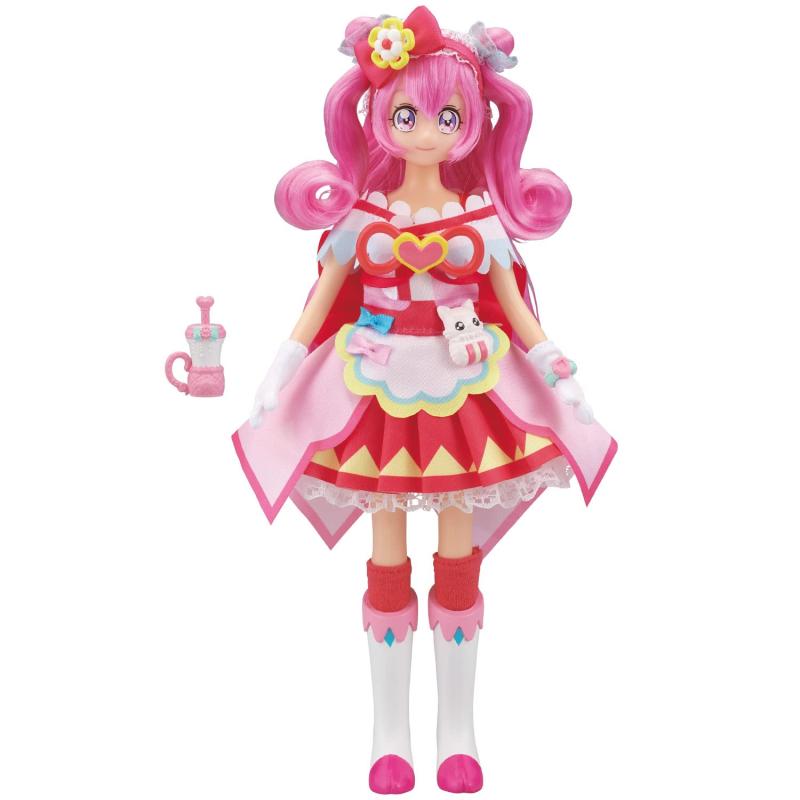 デリシャスパーティ♡プリキュア プリキュアスタイル キュアプレシャスボリューミーでキュートなサラサラヘアのプリキュアドールです。手には付属のハートジューシーミキサーを持たせることができ、手足も可動するので、ポーズをとらせて様々なごっこ遊びが...