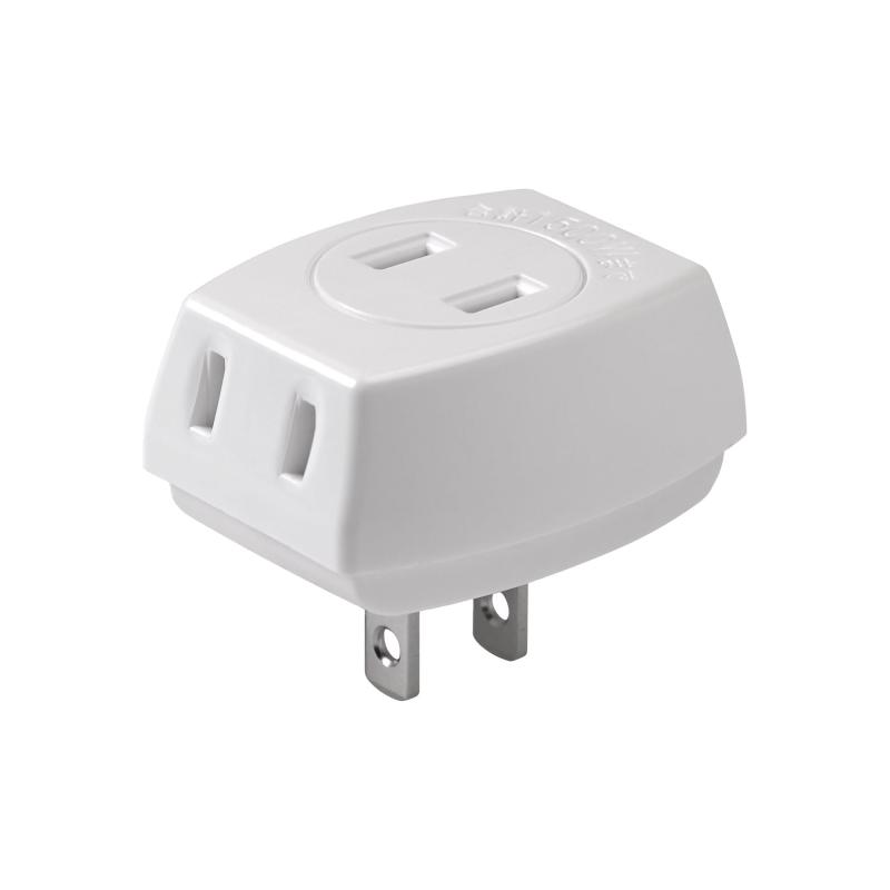 エルパ(ELPA) トリプルタップ 3個口 ホワイト コンセント 増設 分配 コーナータップ 1500W 合計15A 持ち運び トラッキング防止 絶縁キャップ 電源タップ コンパクト 白 LP-A1530(W)3方向電源分配: 1つのコンセ...