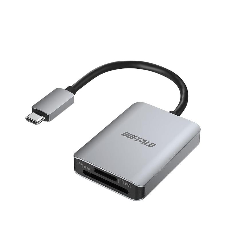 バッファロー SDカードリーダー USB Type-C 2-in-1 UHS-II対応 USB3.2 Gen1 SD SDHC SDXC microSD microSDHC microSDXC BSCR515U3CSV【Type-C機器に挿...