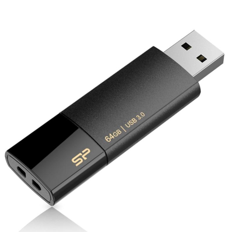 シリコンパワー USBメモリ 64GB USB3.0 スライド式 Blaze B05 ブラック SP064GBUF3B05V1K片手で簡単操作、キャップレスのスライド式USBコネクタ採用傷や指紋が付きにくいツヤ消し加工スタイリッシュな形状、...