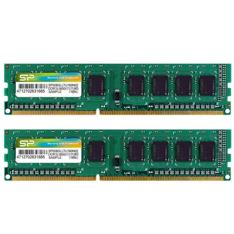 シリコンパワー デスクトップPC用メモリ 1.35V (低電圧) DDR3L-1600 PC3L-12800 8GB×2枚 240Pin Mac 対応 SP016GLLTU160N22デスクトップPC用メモリモジュール240Pin DDR3...