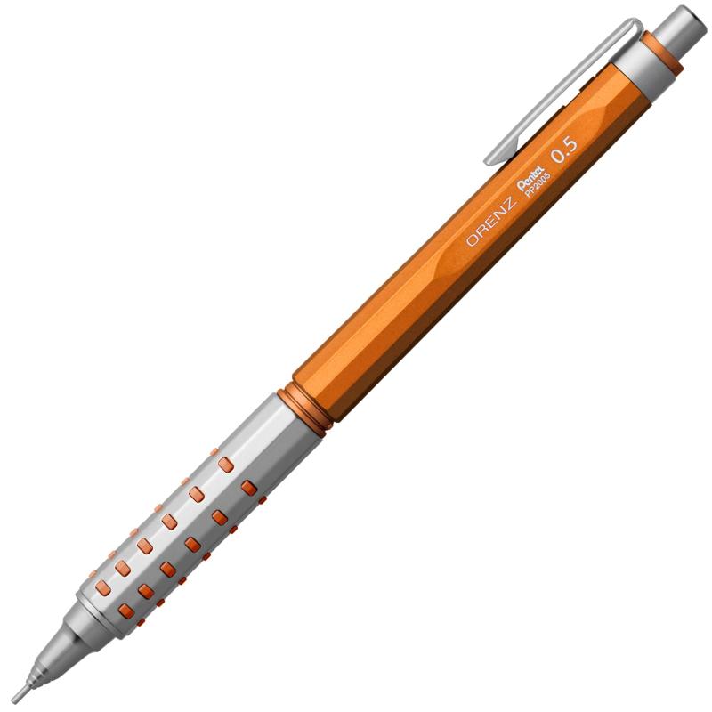 ぺんてる シャープペン オレンズAT 0.5mm メタルオレンジ XPP2005-FAMZ【特長】思考を止めない。自動芯出し機構【芯径】0.5mm【軸色】メタルオレンジ【本体サイズ】W12×D11×H136mm/15g【材質】先金・前軸・ノ...