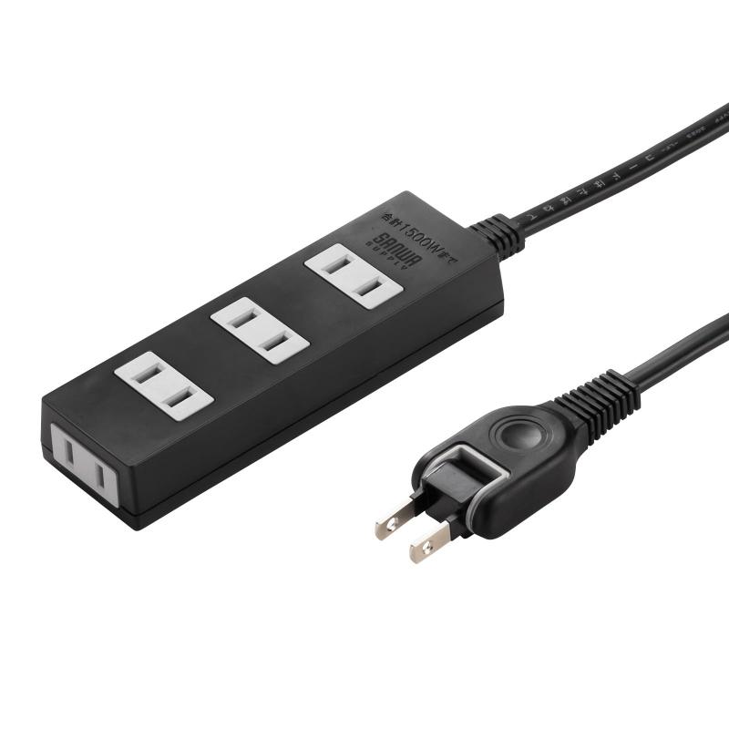 サンワサプライ 電源タップ ほこり防止シャッター 火災予防 4個口・2ピン・2m 配線しやすいスイングプラグ ブラック TAP-TSH42BKN2ホコリの侵入を防止するシャッターが付いて安全です。子供のいたずら予防にもなります。安全性、信頼...