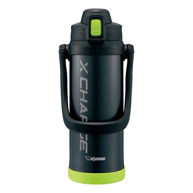 象印 (ZOJIRUSHI) 水筒 直飲み スポーツタイプ ステンレスジャグボトル 2.06L ライムブラック SD-BD20-BG2060mlスポーツドリンクなどの塩分によるサビに強い。「2倍フッ素コート」速攻ドリンクチャージ。「ワンタッ...