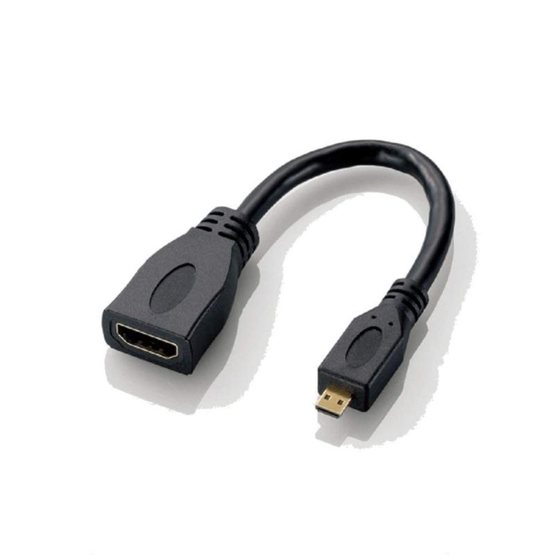 エレコム HDMI (メス) - micro HDMI (オス ) 変換ケーブル 10cm ブラック AD-HDAD2BKHDMI端子(タイプA)をHDMI-Micro端子(タイプD)に変換するHDMI変換ケ-ブルです。HDMI-Micro...