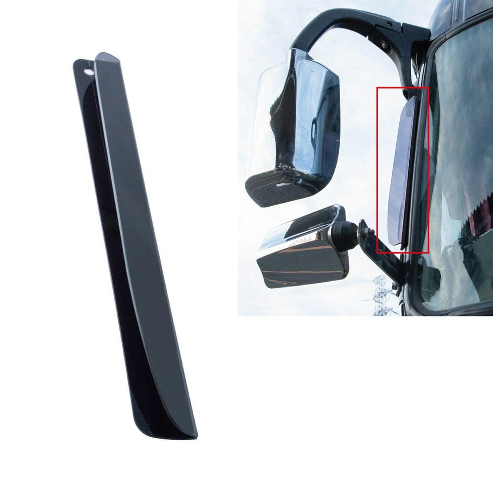 バックショットミラー取り付けブラケット用の雨除けバイザーです今までは吊り下げ式ミラーのスーパーグレートにバックショットミラーを取付ける際、純正ピラーバイザーにバックショットミラー取付けブラケットが干渉してしまい同時装着ができませんでしたが、...