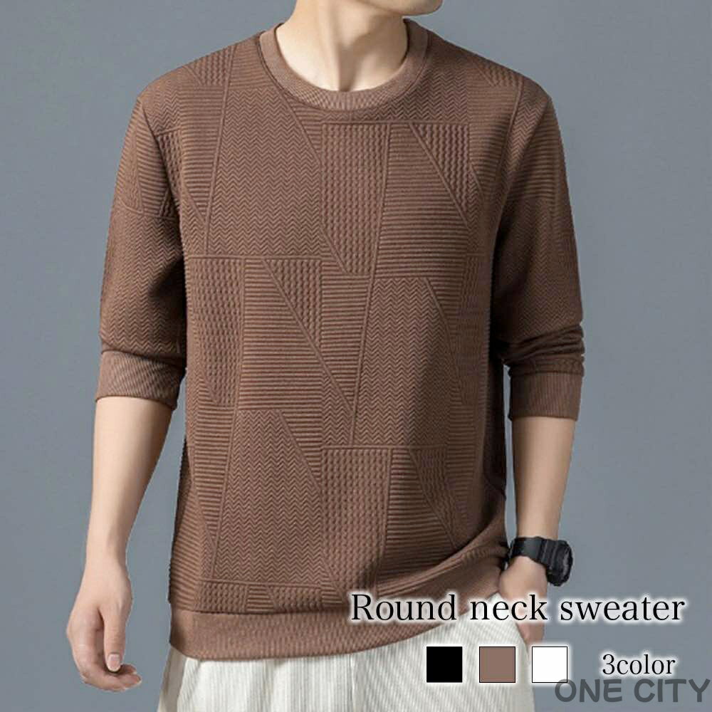 【商品名】ラウンドネックセーター【カラー】ブラック ブラウン ホワイト【サイズ】M L XL 2XL 3XL【サイズ表記】・Mサイズ:着丈68 身幅100 肩幅42 袖丈58・Lサイズ:着丈70 身幅104 肩幅43 袖丈59・XLサイズ:...