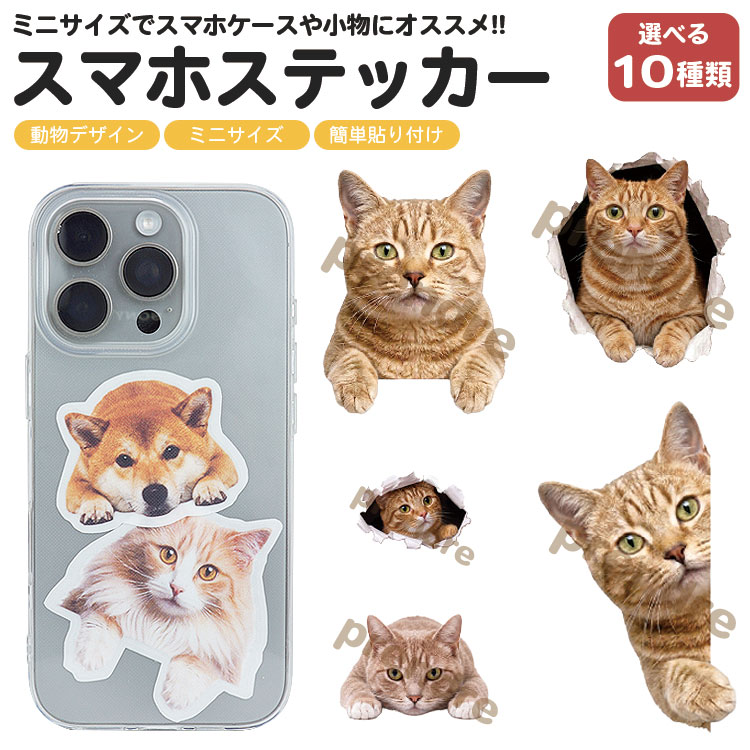 アニマルステッカー インパクトのあるかわいいアニマルステッカー。 スマホケースなど小物への貼り付けにオススメです。 簡単貼り付け ステッカーを貼り付けたい場所のほこりや汚れを綺麗にして、 台紙からステッカーを剥がして貼り付けるだけ！ 挟んで...