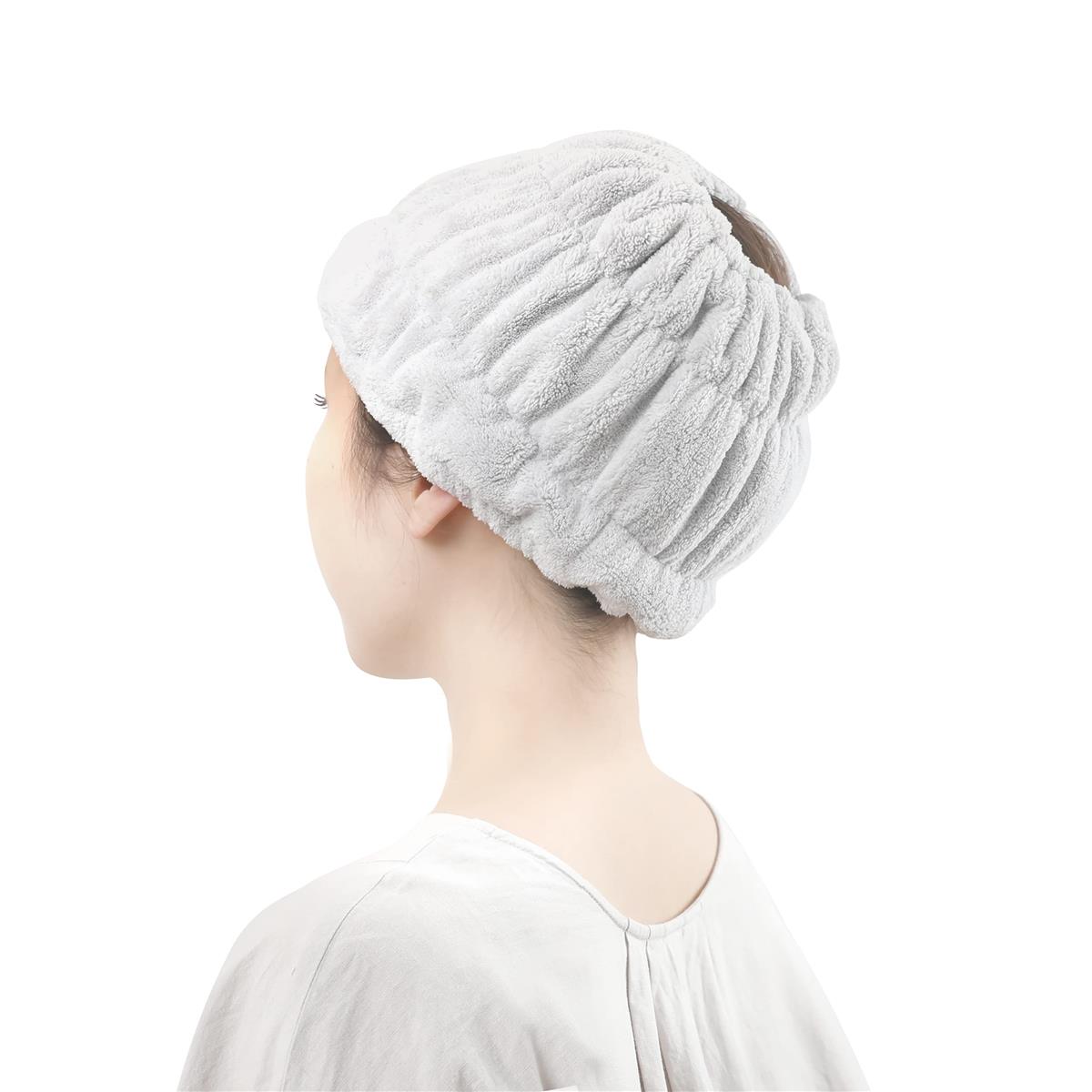 スタイル：ターバン◆商品名：東和産業 ヘアドライタオル ヘアターバン Qsui ヘアバンド グレー 約20×17cm 34149 洗顔 吸水 速乾 幅広 お風呂上がり ふわもこ ヘアドライキャップ マイクロファイバー上質なマイクロファイバー...