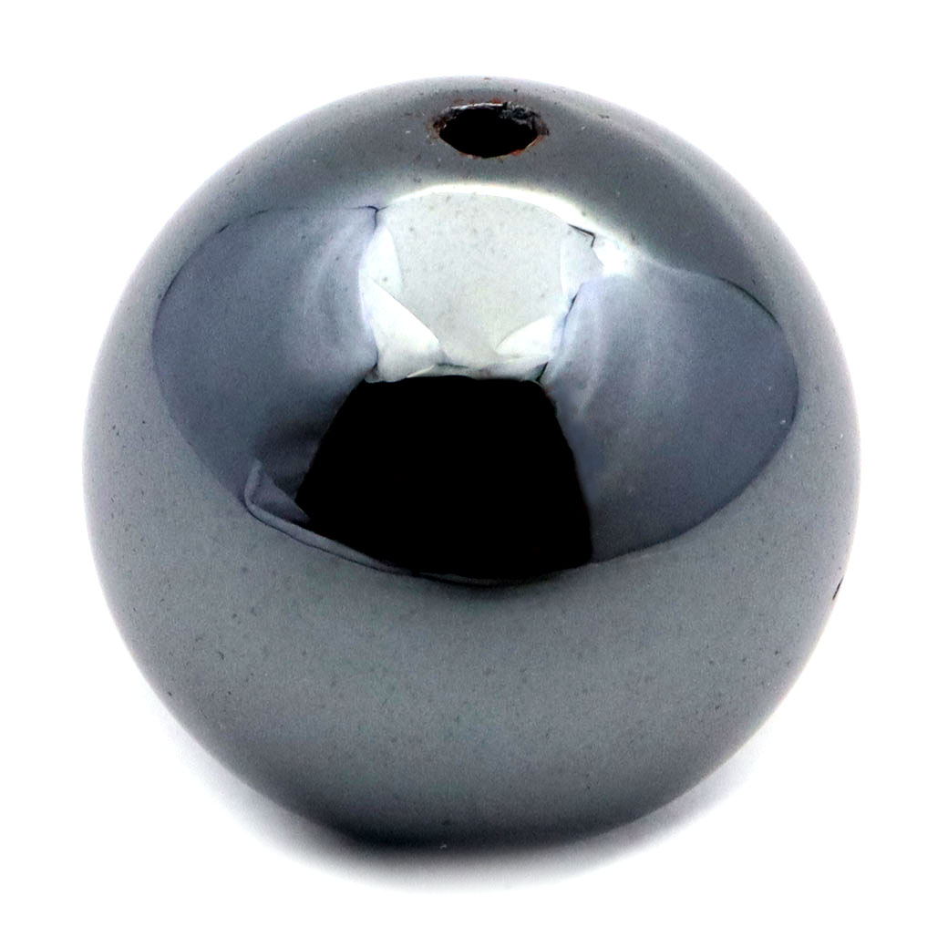 1粒単位から販売をしています。 ◆サイズ 直径 約12mm（±0.5mm） ◆備考 天然石となるため、へこみや傷が入った玉が混じる場合がございます。 ◆ヘマタイト 赤鉄鉱 鏡面仕上げのシルバーブラックがとてもクールな印象を持つヘマタイト。 ...