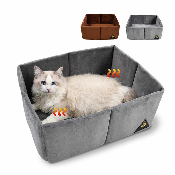 商品情報： 素材：ポリエステル カラー：ワインレッド　グレー サイズ：48cm×37cm×19cm 【大空間デザイン】 ゆったりとした内部空間で、猫や小型犬が快適にくつろげます。 【優れた保温性】 冬でも暖かく過ごせる素材を使用し、寒さから...