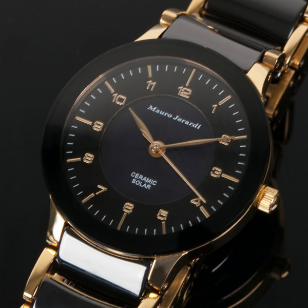 Mauro Jerardi マウロジェラルディ ソーラーセラミックシリーズ レディース腕時計 ブラックダイアル MJ044-1イタリアンブランド、Mauro Jerardiから高機能ソーラームーブメント搭載モデルが登場。プレゼントやギフトに...