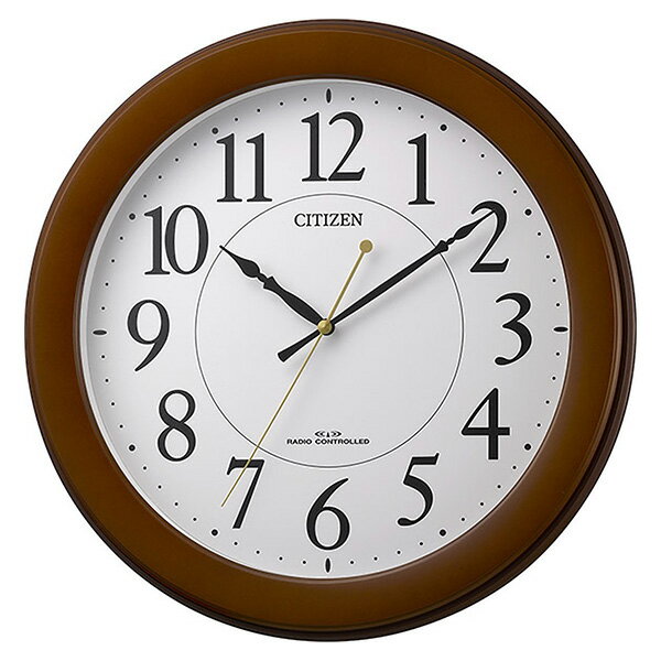 【ブランド名】リズム時計（CITIZEN）【製品名】【種類】掛時計【サイズ/重量】φ325×55mm/900g【カラー】茶色半艶仕上（白）【材質/風防】MDF枠/ガラス【機能】電池交換お知らせ機能電波OFF付連続秒針【使用電池】単3形アルカ...
