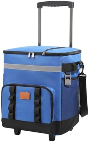 クーラーボックス 大容量 35L キャリーカート付き 折り畳み 3層断熱 防水 キャンプ アウトドア 買い物 レジャー 商品説明 35Lの大容量設計: 広々とした収納スペースを確保しており、キャンプ、釣り、ピクニックなどのアウトドア用品をま...