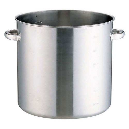 ■過度の加熱による底変形(底が膨張し熱変形で鍋が回ってしまうような場合があり危険です。)や膨張を防ぐために底の中心部を押し上げる加工を施してあります。■本体サテン仕上げサイズ：外径470×高さ450mm、板厚1mm、底径432mm容量：70...