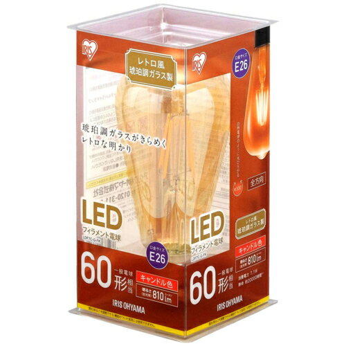■白熱電球のように光が広がる■約20000時間取り替え不要■密閉形器具にも対応LDF7CGFKW数：7.1W全光束：810lm定格寿命：20000時間定格入力電圧：100V定格入力電流：0.112A口金：E26光色：キャンドル色色温度：-K...