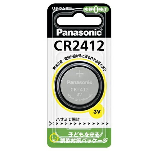 CR2412Pタイプコイン形リチウム電池電圧3V寸法約Φ24.5×1.2mm質量約2.0g